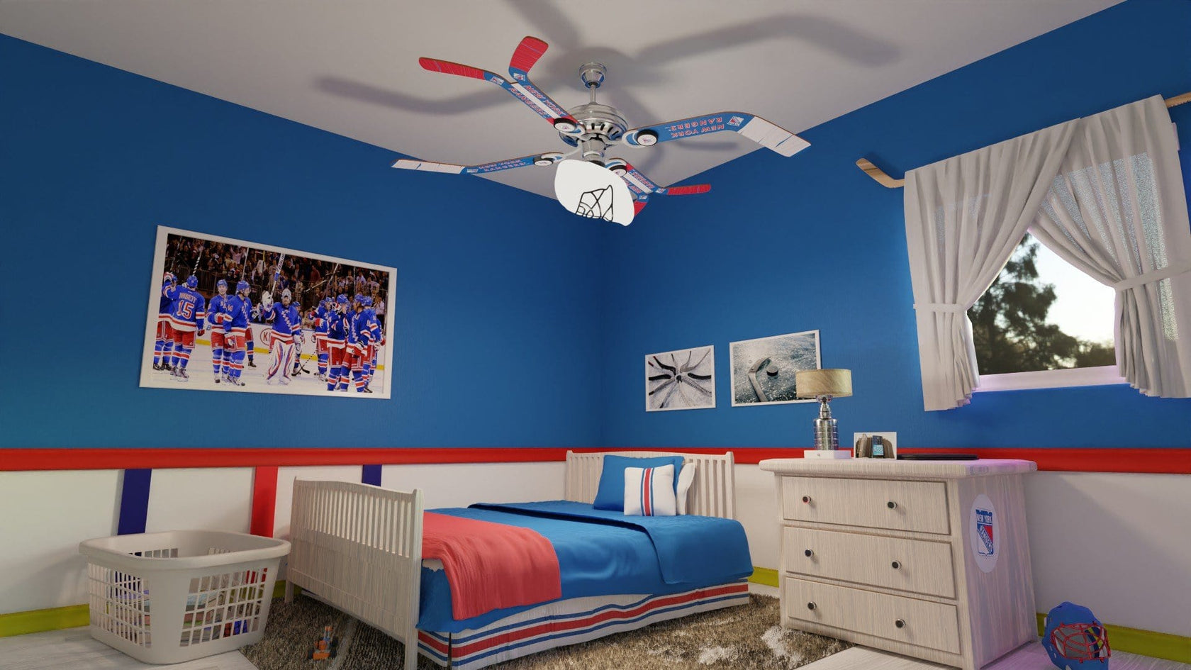 New York Rangers® NHL Hockey Ceiling Fan – Ultimate Hockey Fans