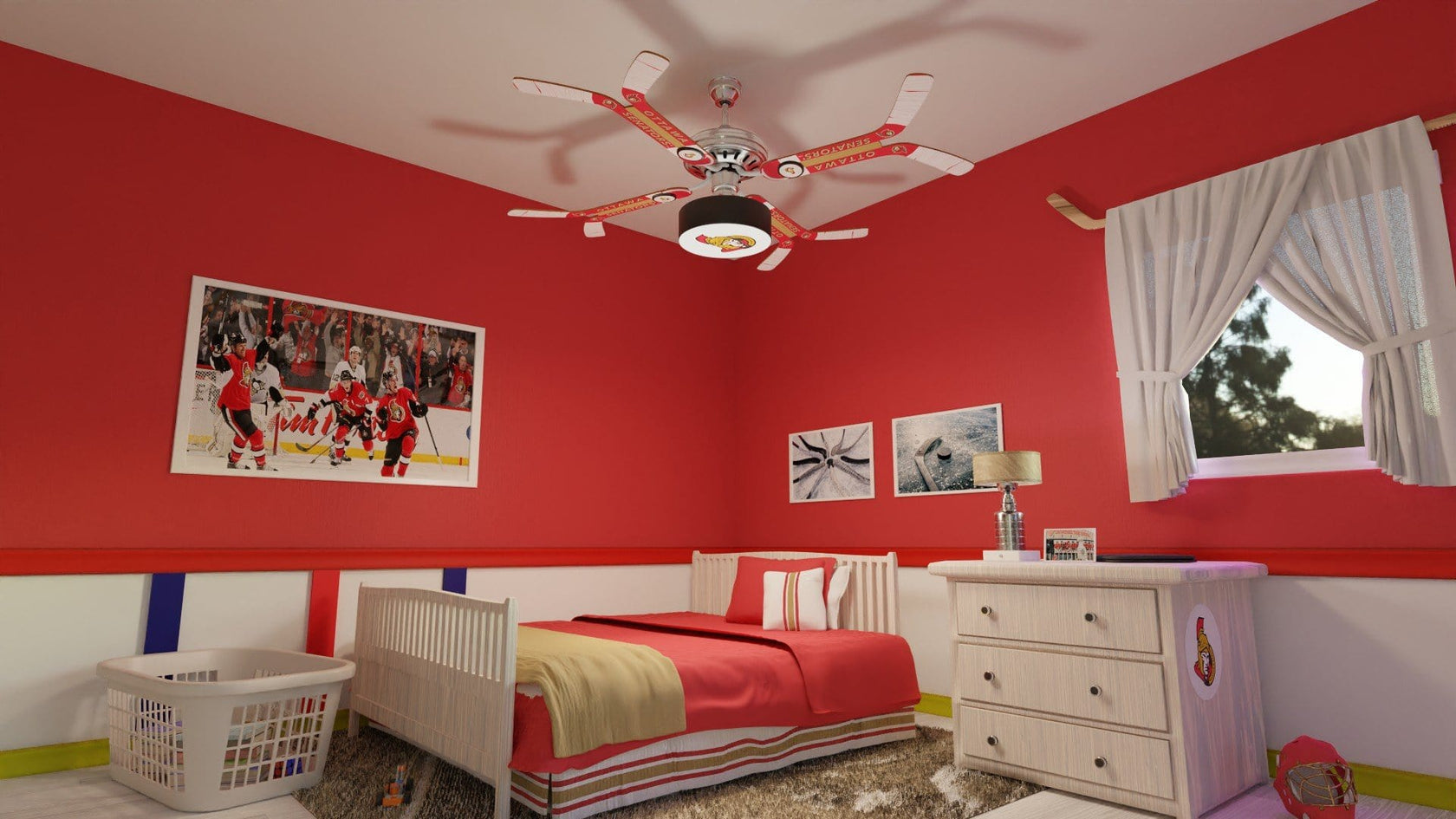 Ottawa Senators® NHL Hockey Ceiling Fan – Ultimate Hockey Fans